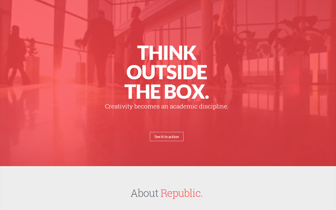 Republic Creative One Page Multi Purpose Wordpress Theme